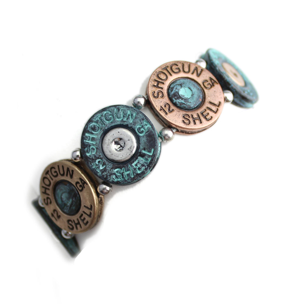 Shotgun Shell Bracelet - Three-Tone or Patina | Wyo-Horse Fashion Jewelry